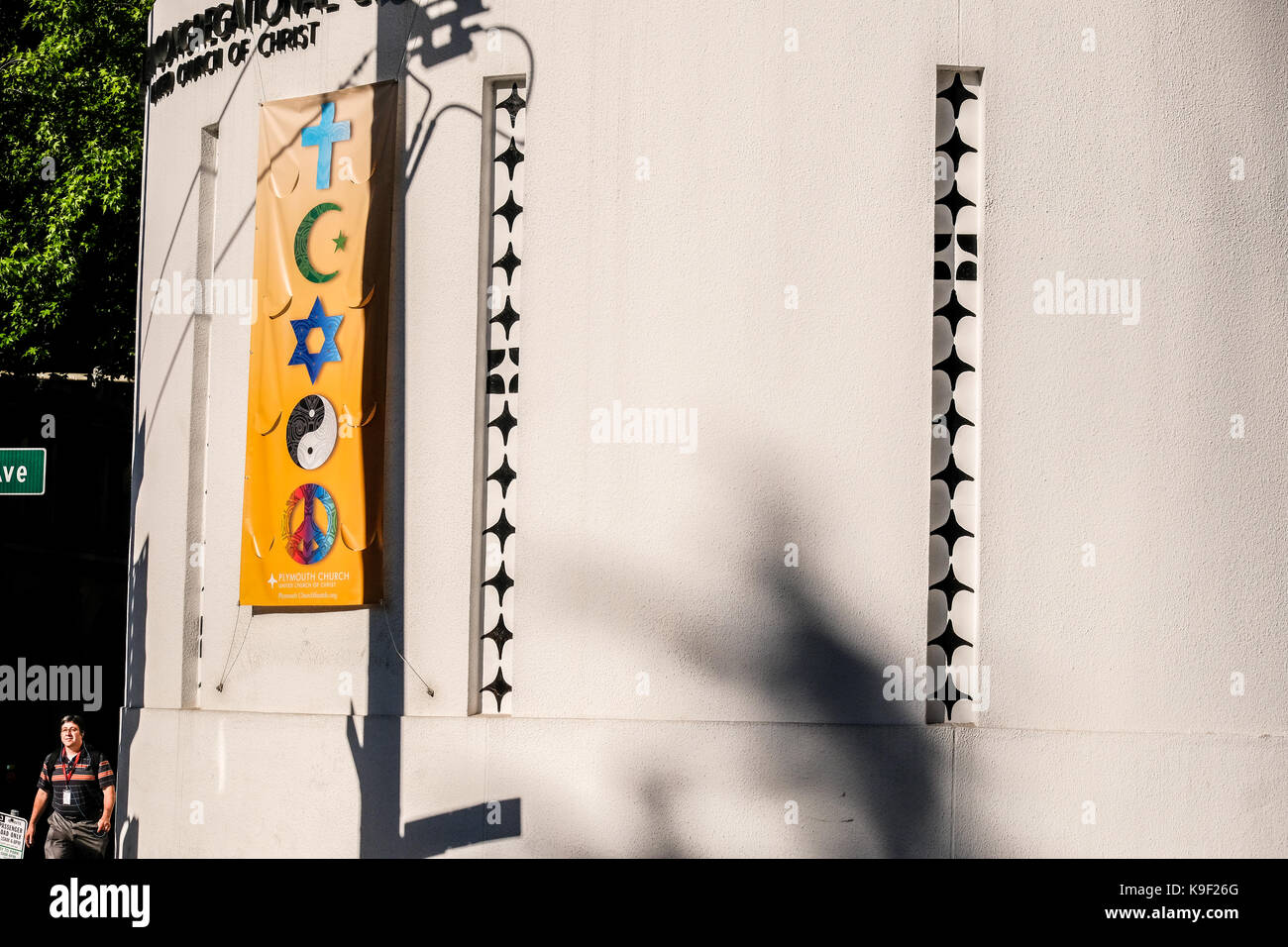 A banner of coexist symbols of Christian Islam Judaism Buddhism Peace ...