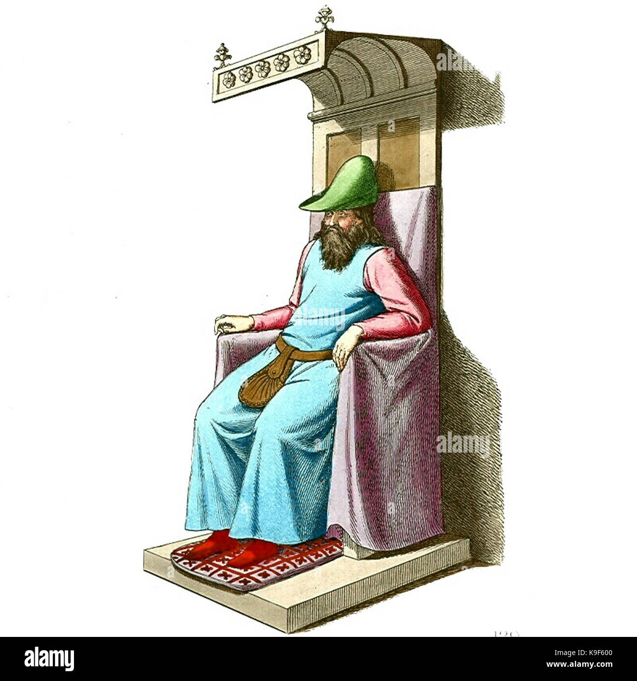 Medieval Man on Chair or Throne (2 Stock Photo - Alamy