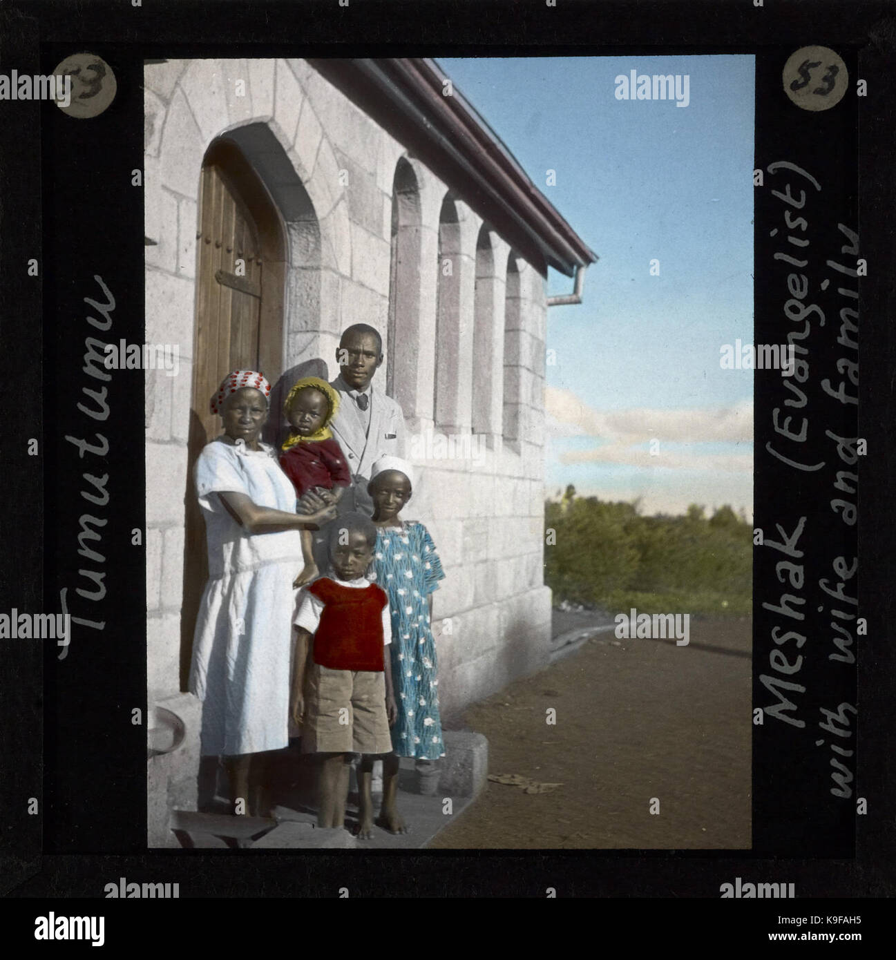 Meshak the Evangelist with wife and Family, Tumutumu, Kenya, ca.1905 ca ...