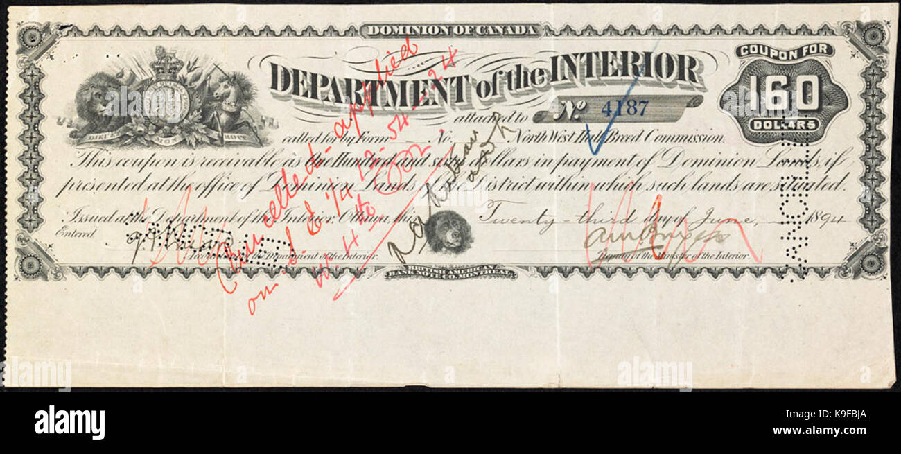 Metis land scrip 005005 e010836017 v8 Stock Photo - Alamy