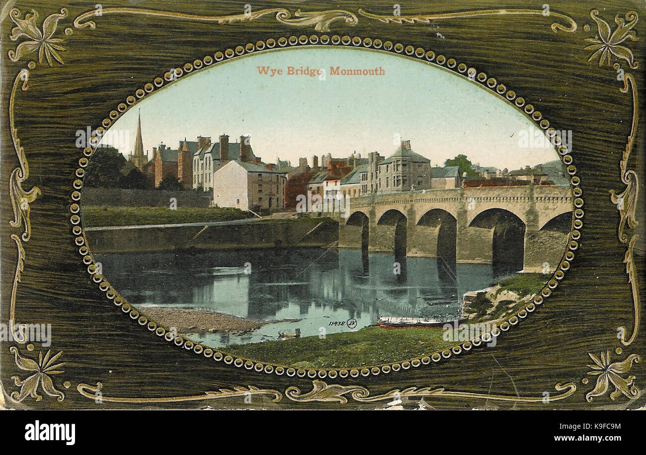 Monmouth 1910 Wye Bridge Stock Photo - Alamy