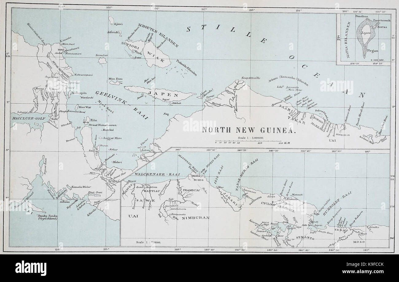 Nova Guinea Vol 3 Map (cropped Stock Photo - Alamy