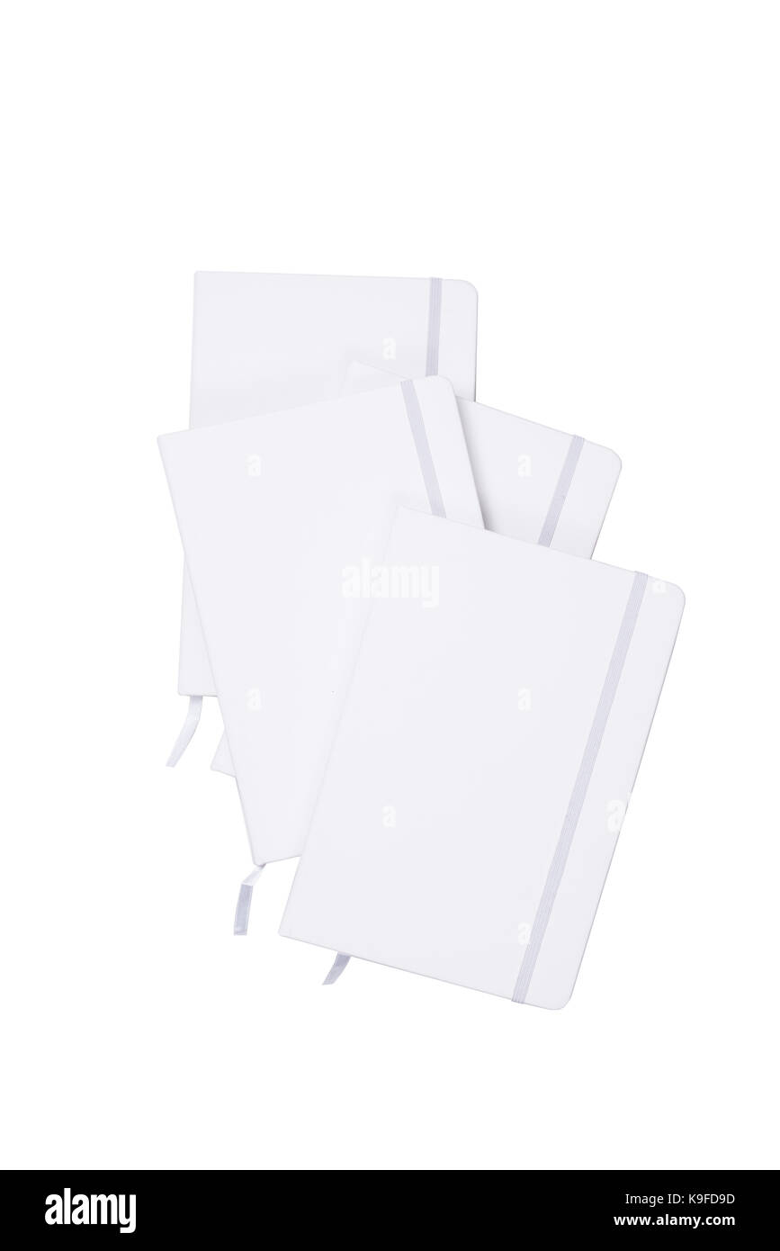 White notepad, empty new clear notebook on white background isolated ...
