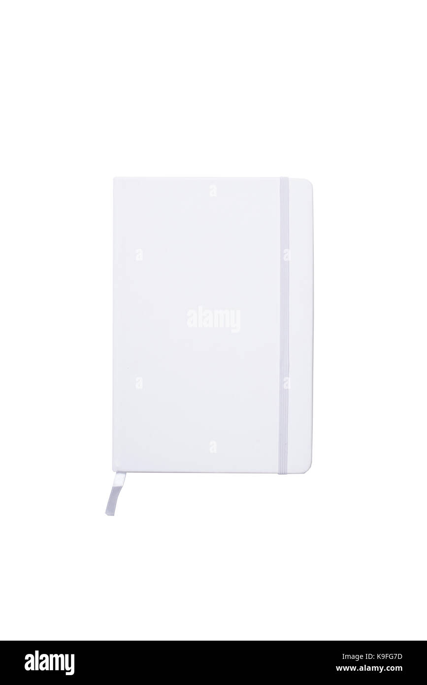 White notepad, empty new clear notebook on white background isolated ...