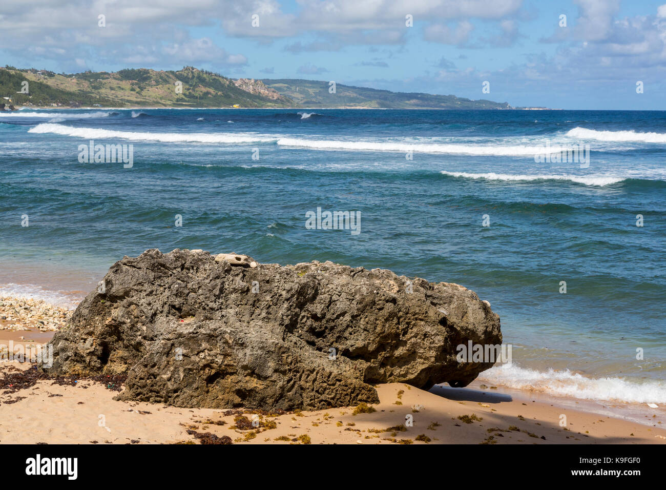 Barbados. Bathsheba Beach Scene, Atlantic Ocean Stock Photo - Alamy