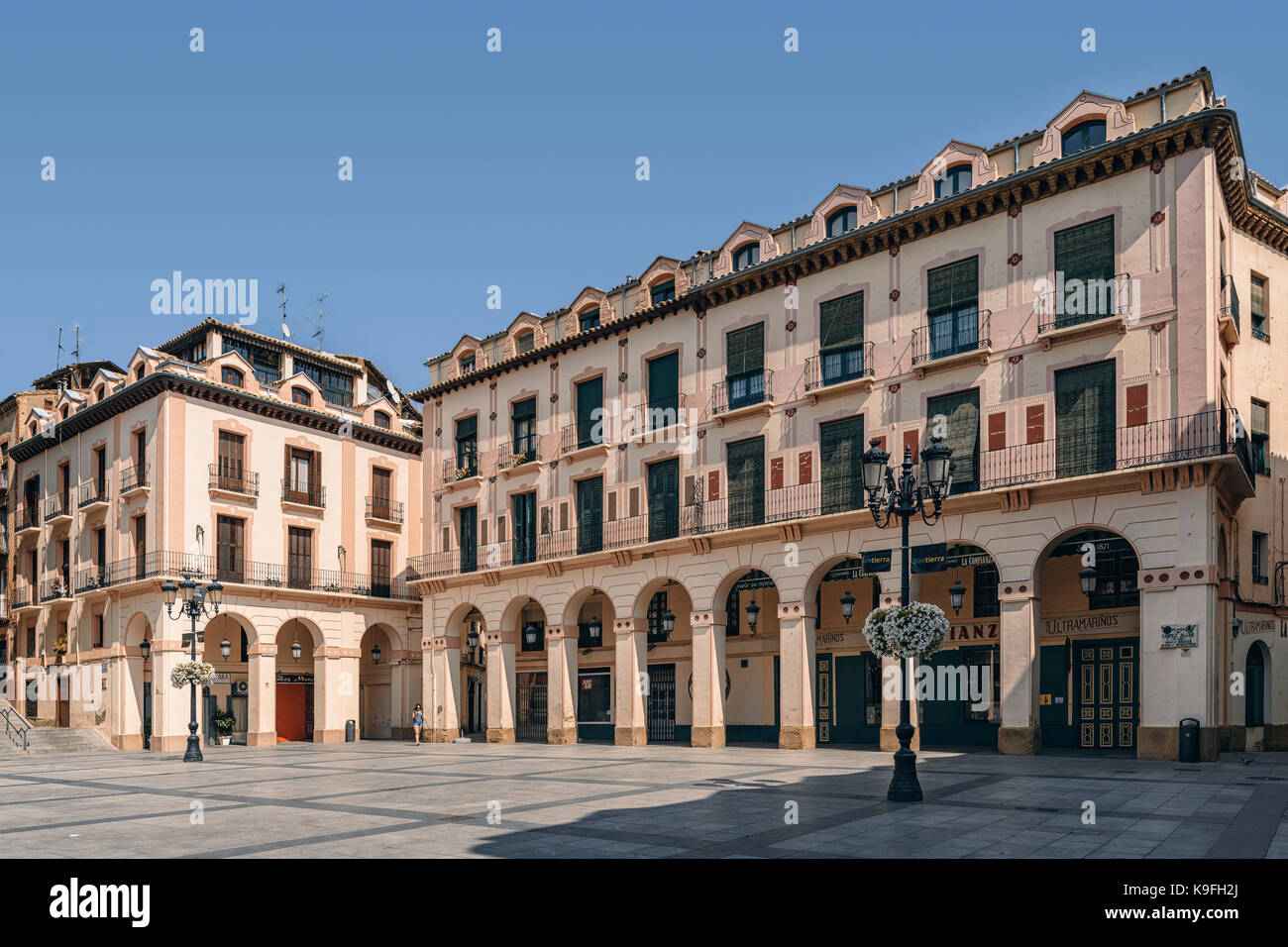 Plaza Luis Lopez Allue in the city of Huesca, Aragon, Spain Stock Photo ...