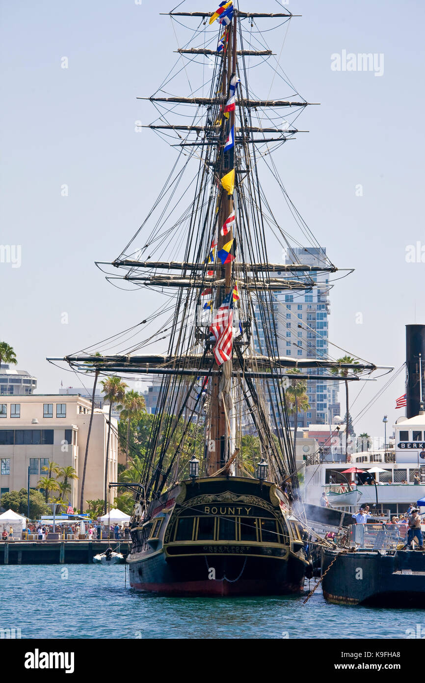 Tall Ship HMS Bounty at the Festival of Sail in San Diego, CA US. The ...