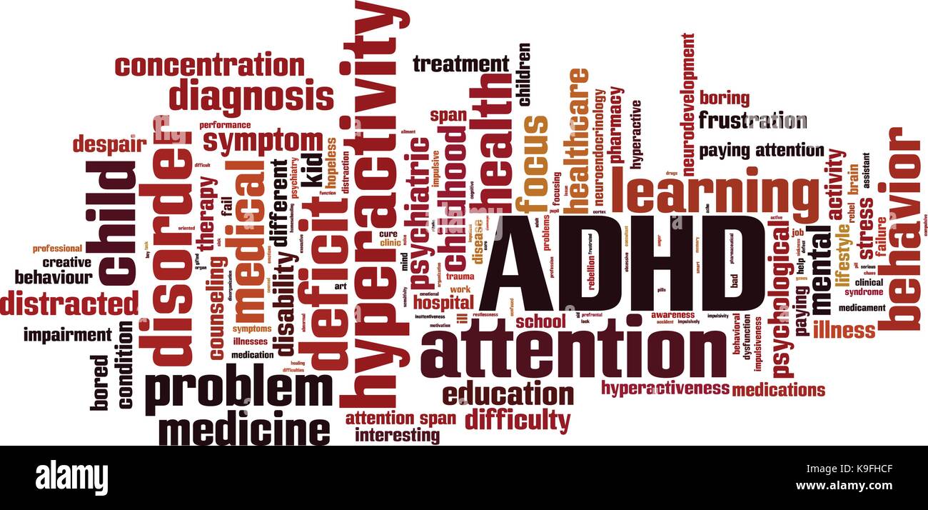 ADHD word cloud concept. Vector illustration Stock Vector Image & Art ...