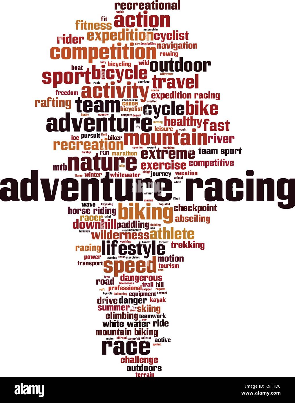 Adventure racing word cloud concept. Vector illustration Stock Vector ...