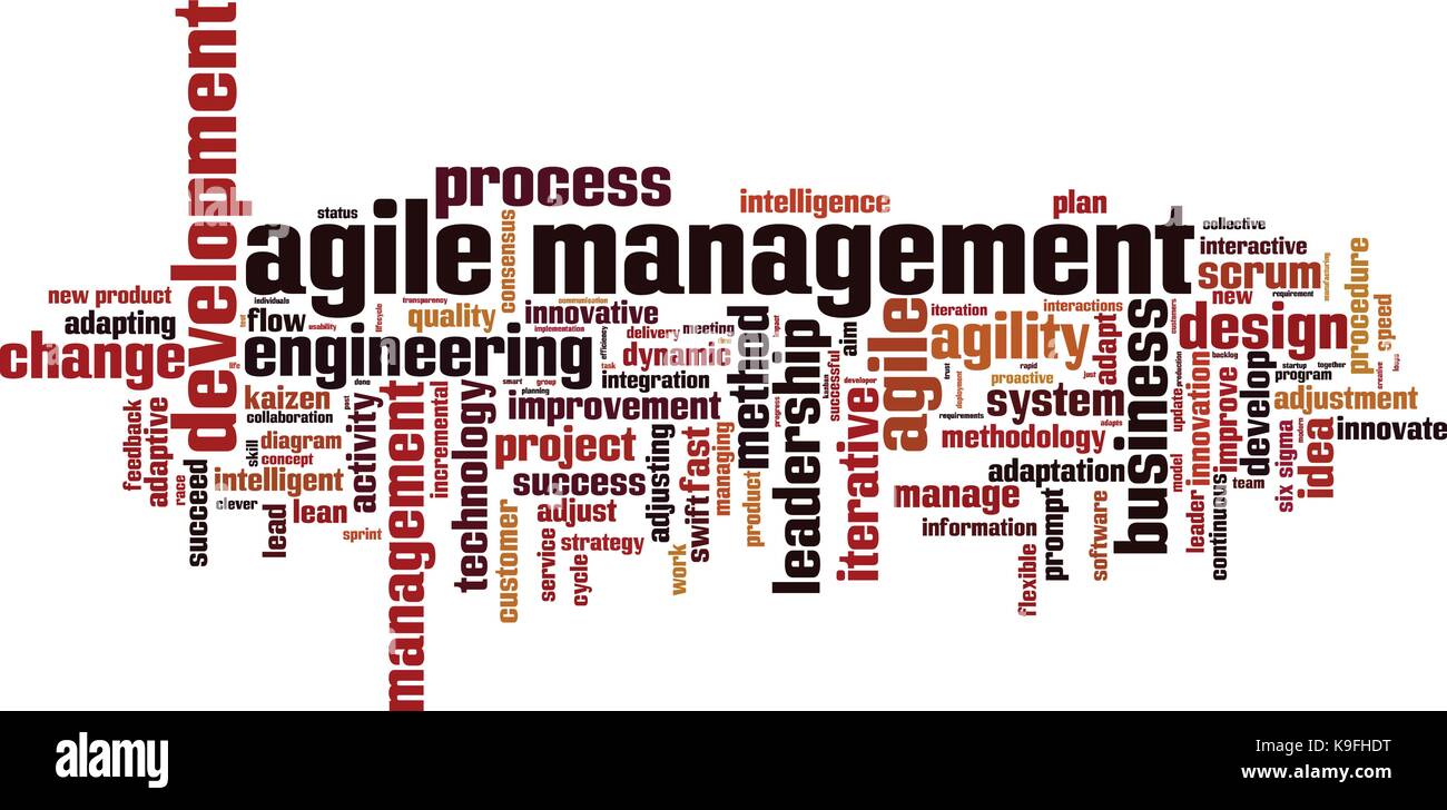 Agile management word cloud concept. Vector illustration Stock Vector ...