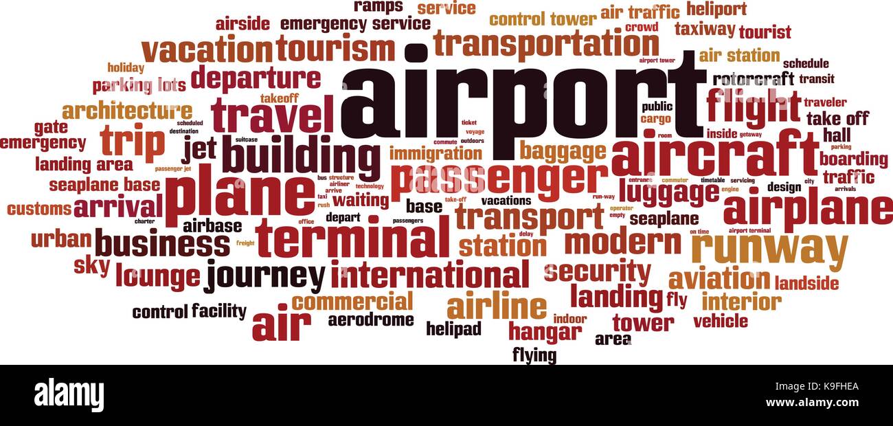 Airport word cloud concept. Vector illustration Stock Vector Image ...
