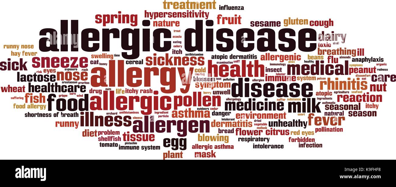 Allergic disease word cloud concept. Vector illustration Stock Vector ...
