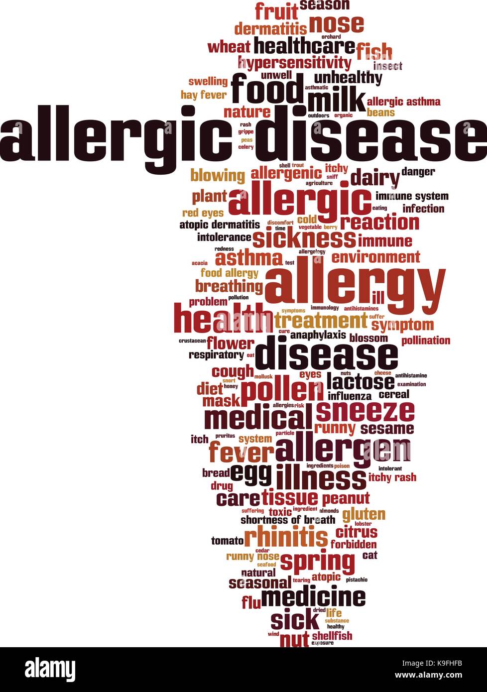 Allergic disease word cloud concept. Vector illustration Stock Vector ...
