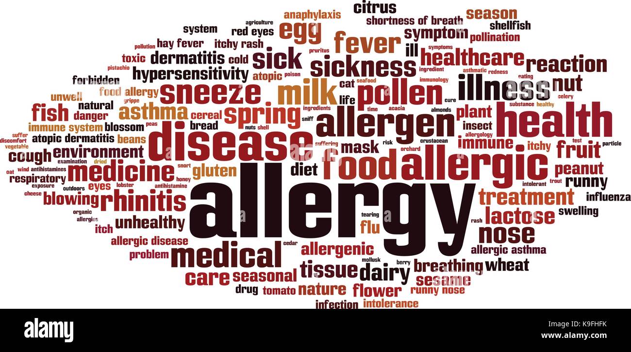Allergy word cloud concept. Vector illustration Stock Vector Image ...