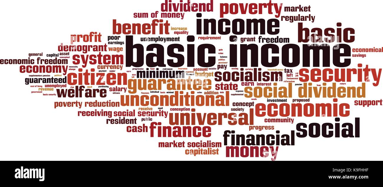 Basic income word cloud concept. Vector illustration Stock Vector Image ...