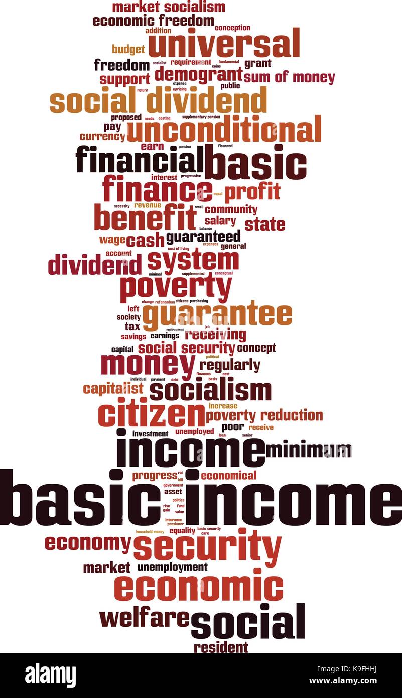 Basic income word cloud concept. Vector illustration Stock Vector Image ...