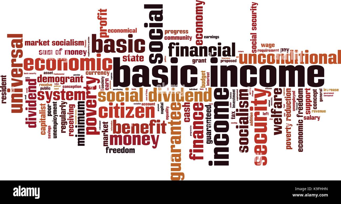 Basic income word cloud concept. Vector illustration Stock Vector Image ...