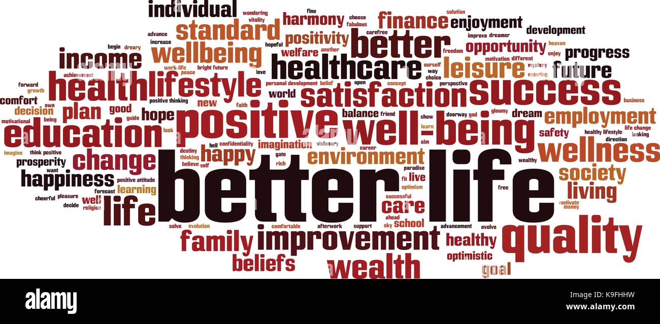 Better life word cloud concept. Vector illustration Stock Vector Image ...