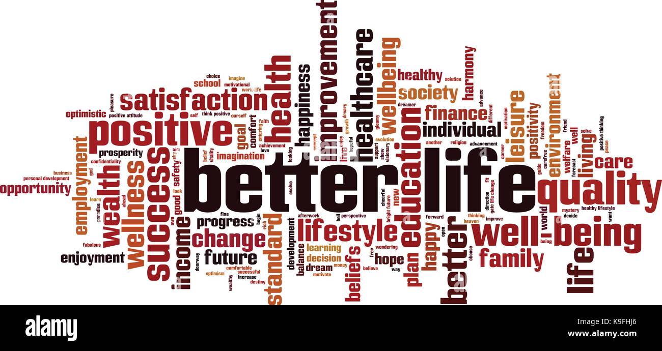 Better life word cloud concept. Vector illustration Stock Vector Image ...