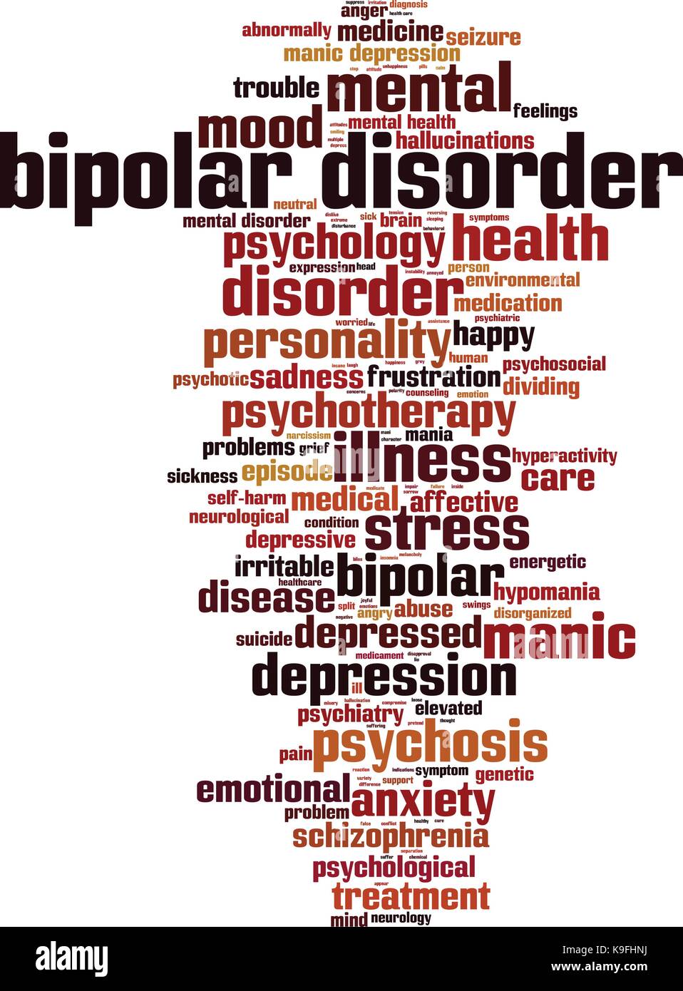 Bipolar disorder word cloud concept. Vector illustration Stock Vector ...