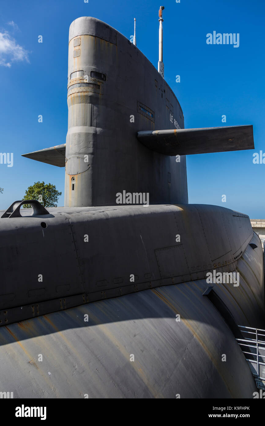 Le Redoutable, a neuclear submarine at the City of the Sea, (la Cite de la Mer) in Cherbourg ...