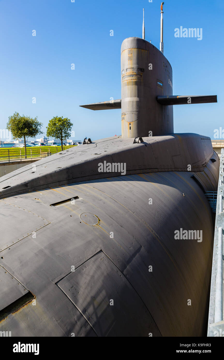 Le Redoutable, a neuclear submarine at the City of the Sea, (la Cite de la Mer) in Cherbourg ...