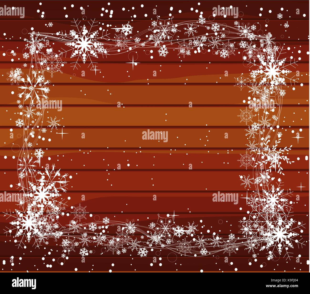 christmas background with snowflakes on wood Stock Vector Image & Art ...