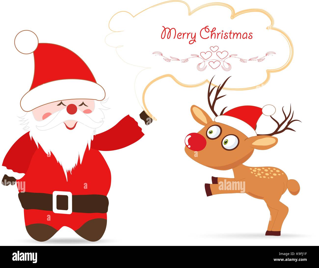 Santa claus and deer greeting card Stock Vector Image & Art - Alamy