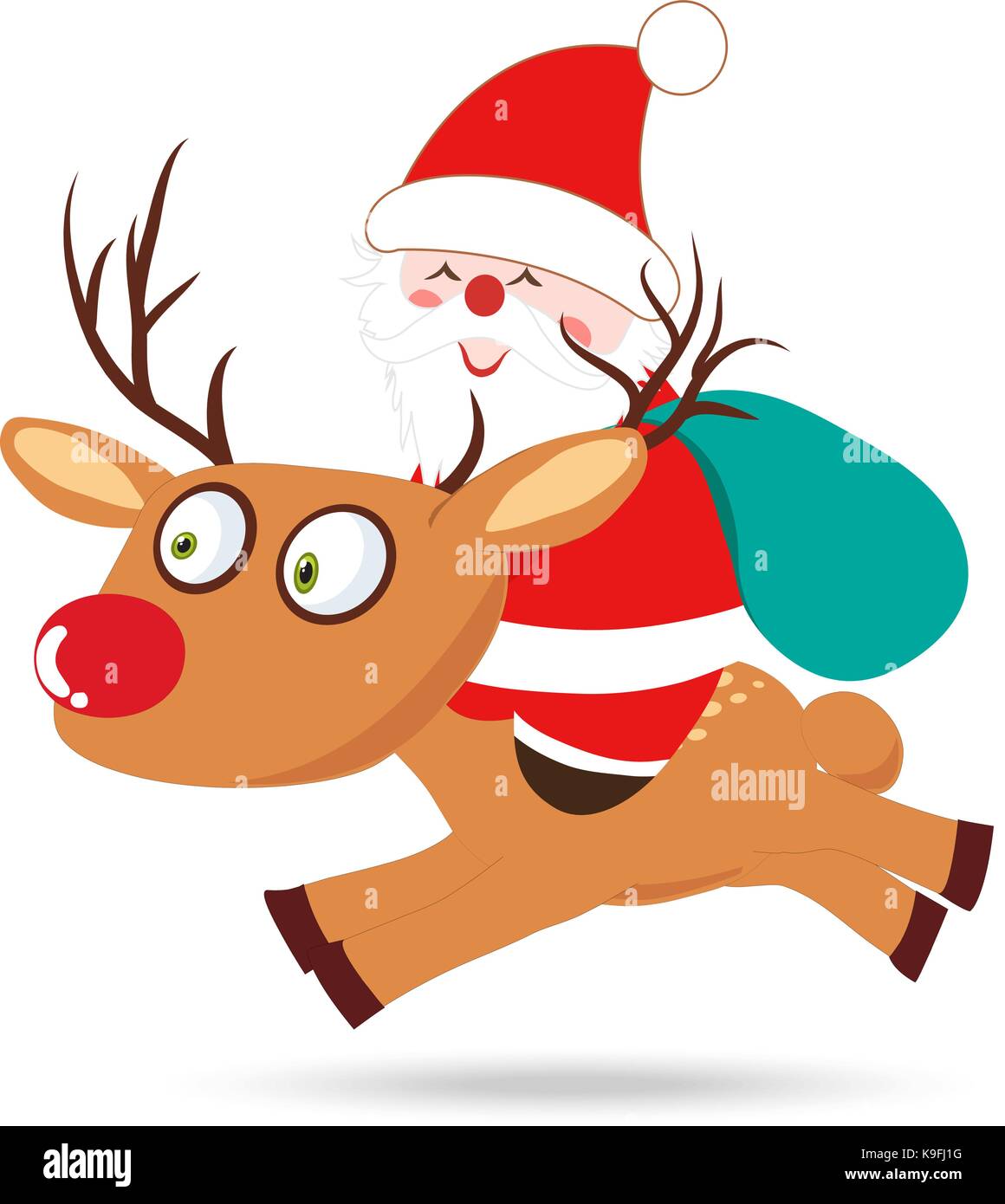 santa claus on deer Stock Vector Image & Art - Alamy