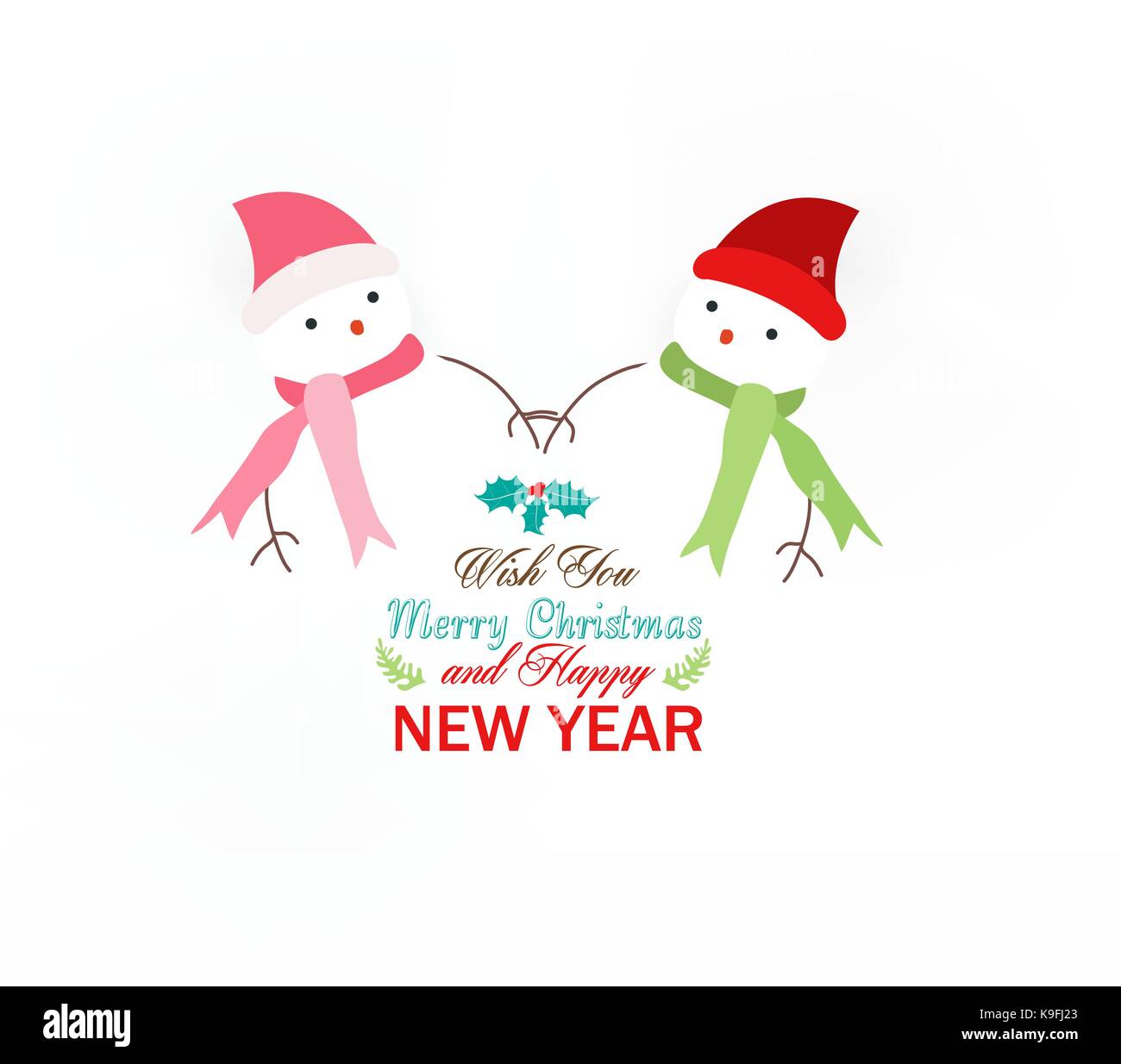 snowman wearing scarf christmas Stock Vector Image & Art - Alamy