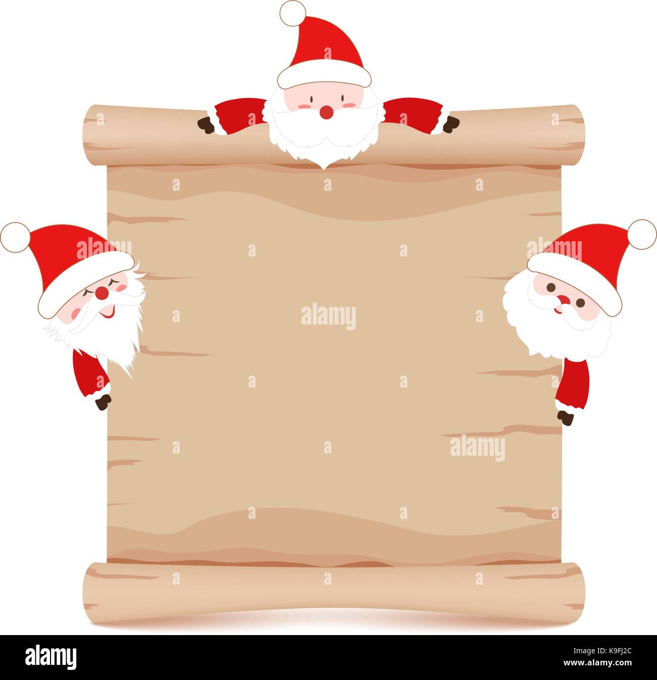 santa claus and parchment sign funny Stock Vector Image & Art - Alamy