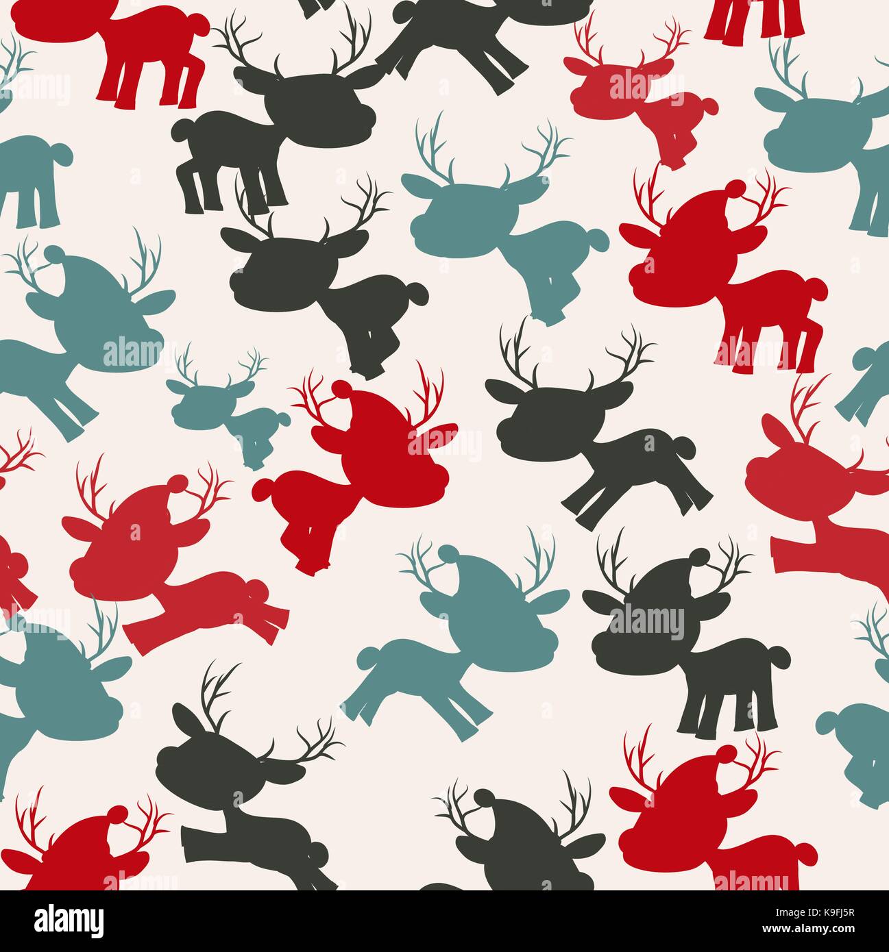 christmas reindeer seamless pattern Stock Vector Image & Art - Alamy
