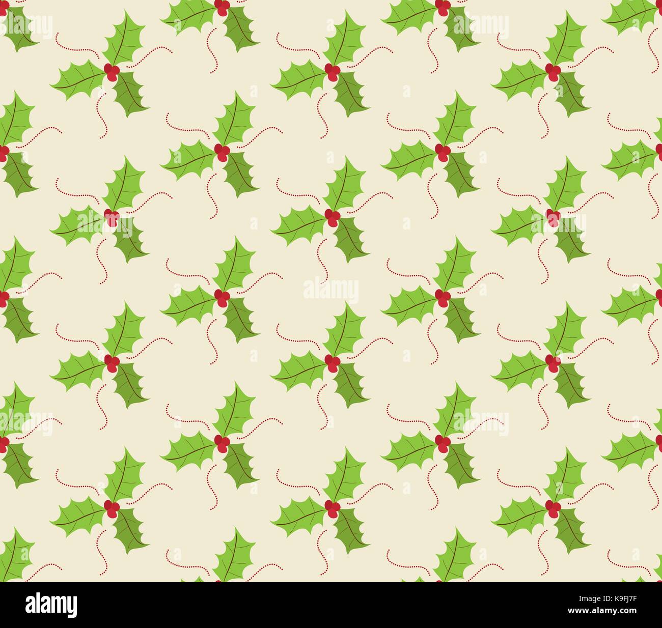 seamless pattern holly berry Stock Vector Image & Art - Alamy
