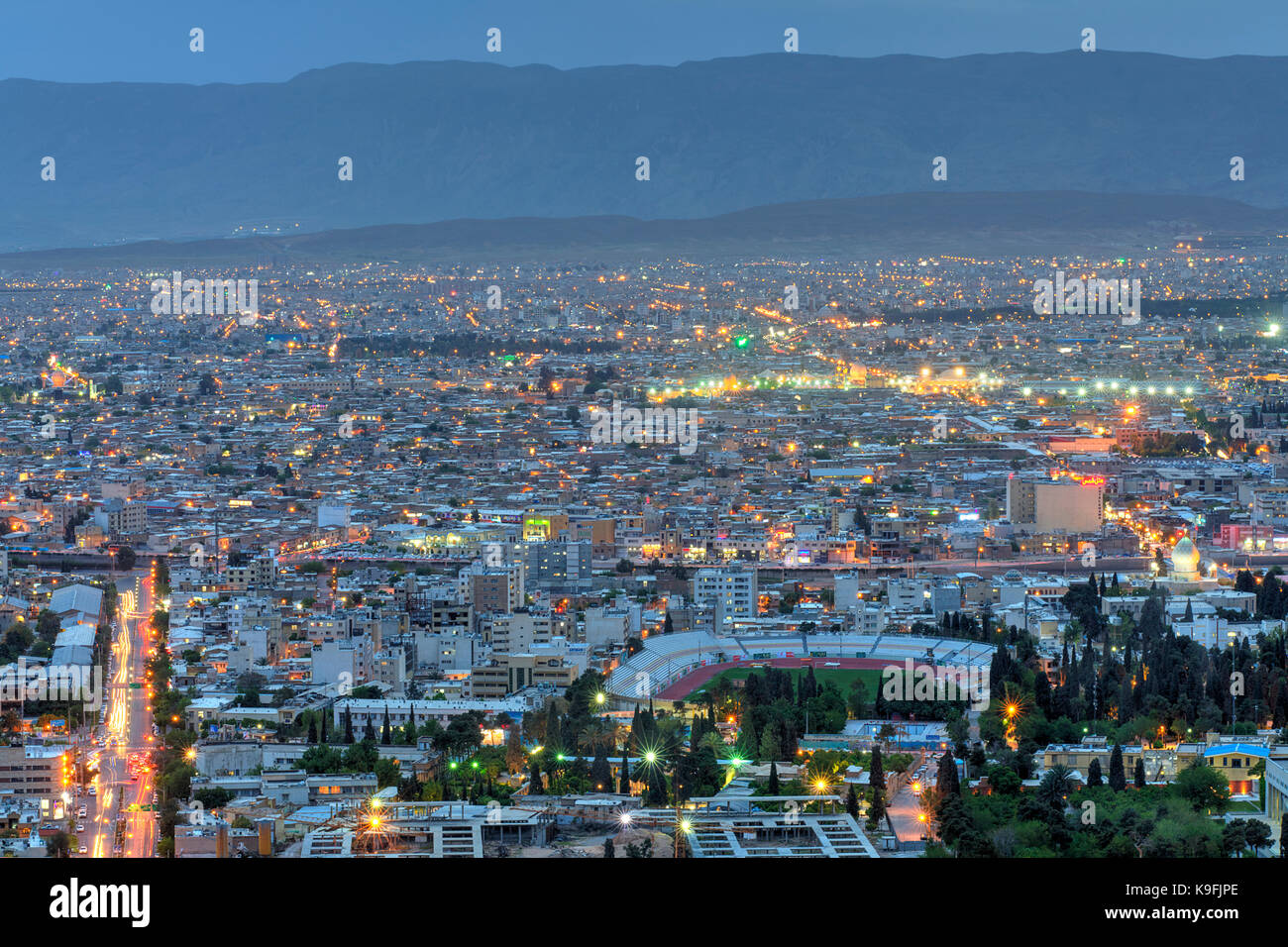 Fars Province, Shiraz, Iran - 18 april, 2017: City landscape, view from ...