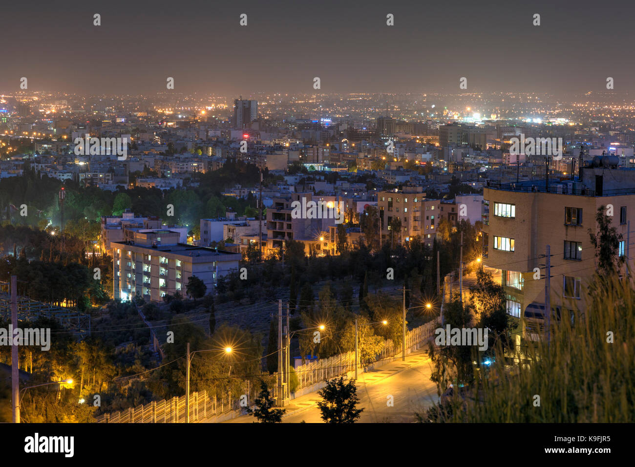 Fars Province, Shiraz, Iran - 19 april, 2017: View from top point on ...