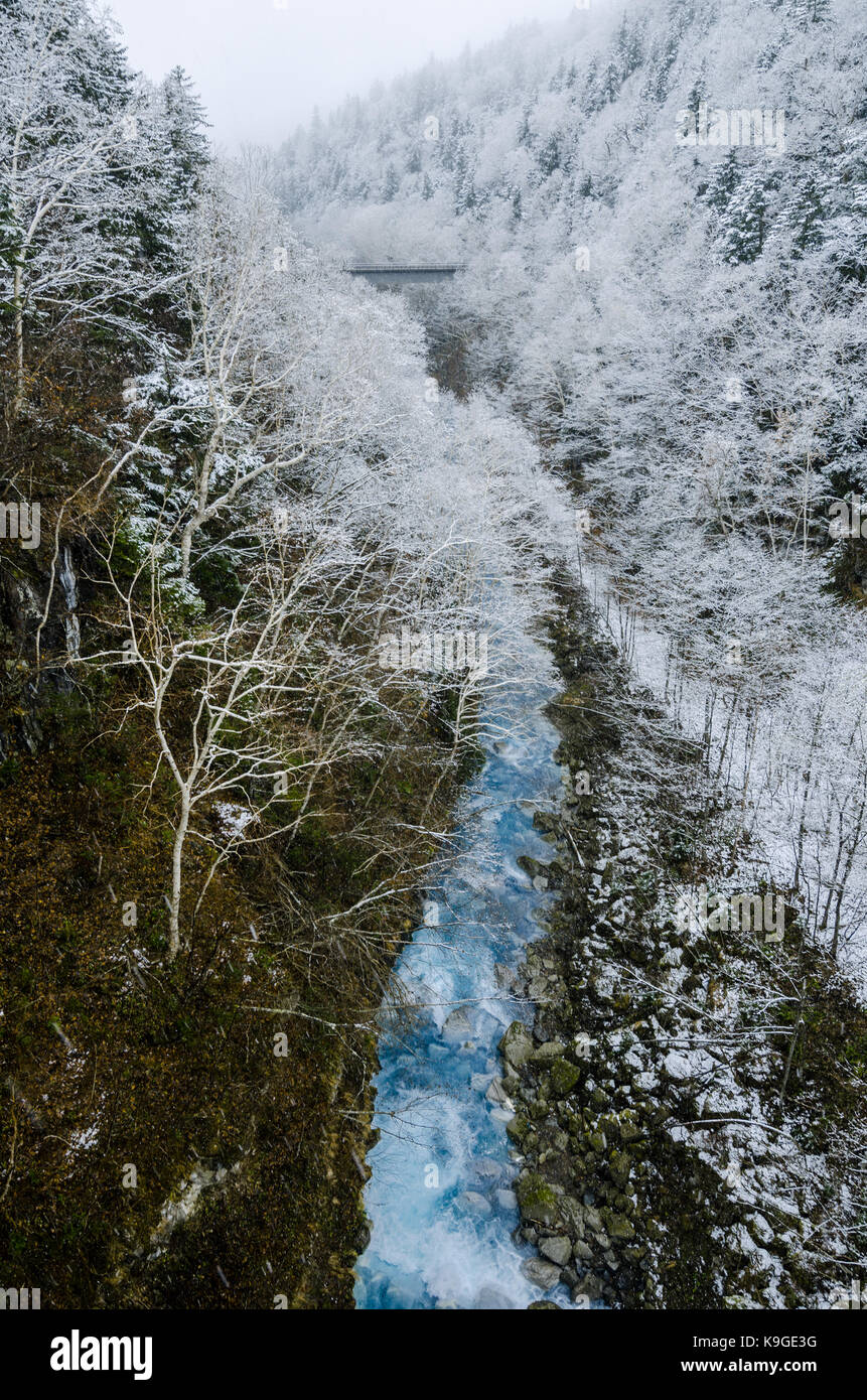 Shirogane hot spring village of Biei City, stands this 30m tall ...