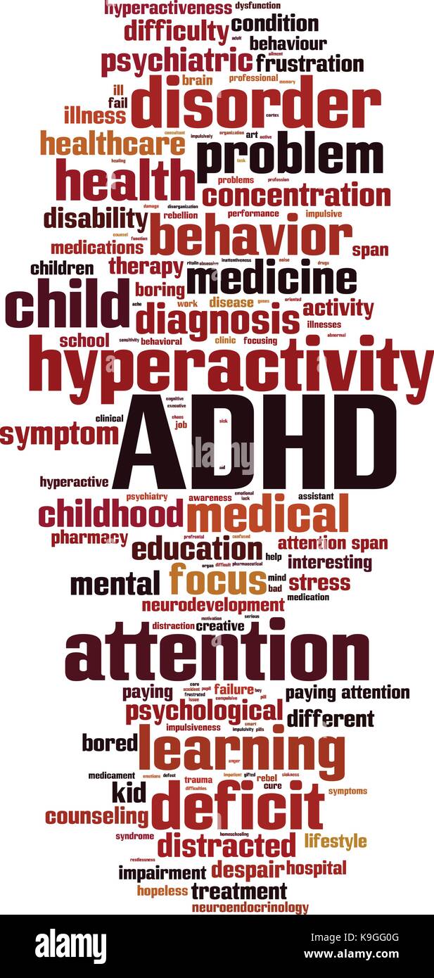 ADHD word cloud concept. Vector illustration Stock Vector Image & Art ...