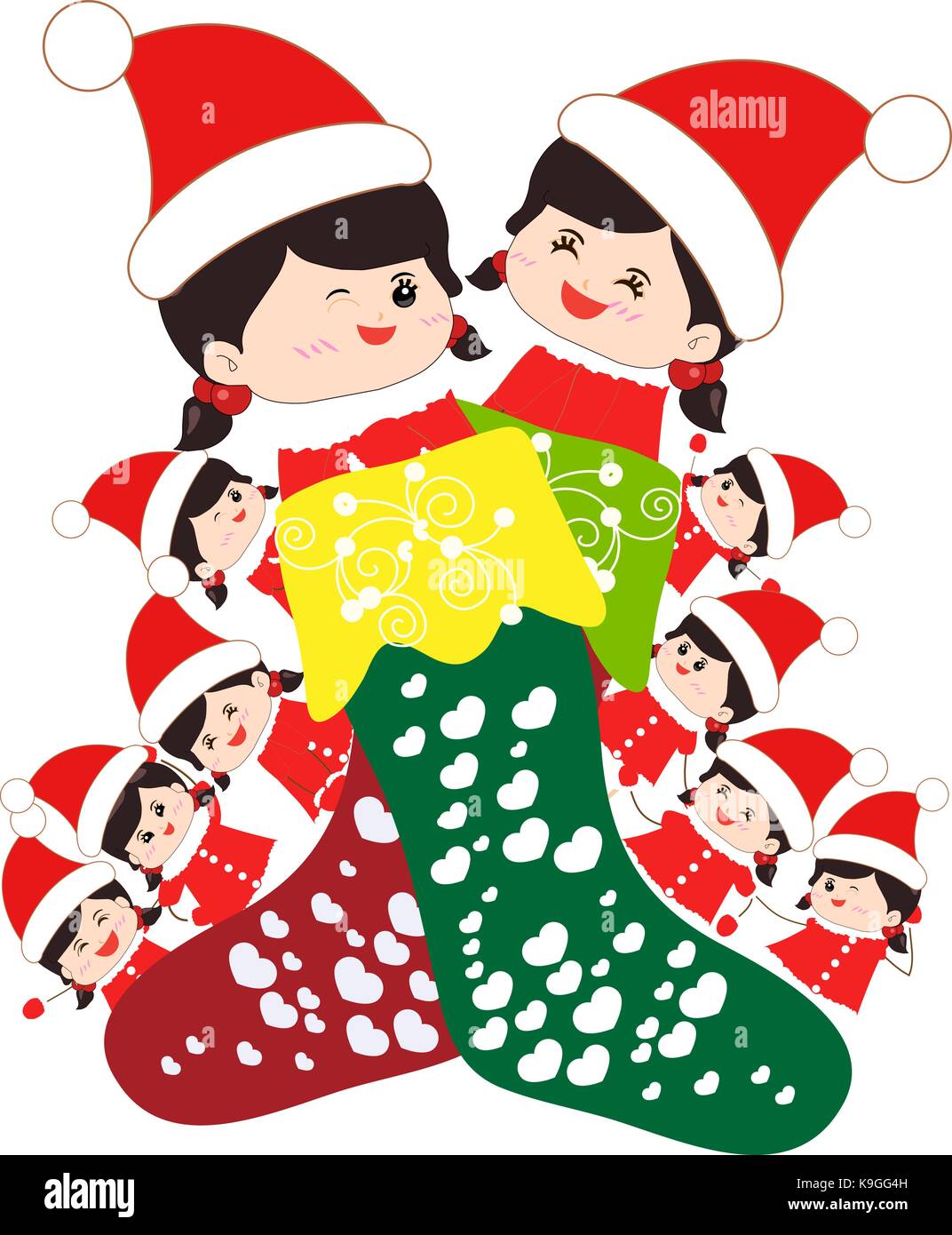 Kids stocking vector Stock Vector Images - Alamy