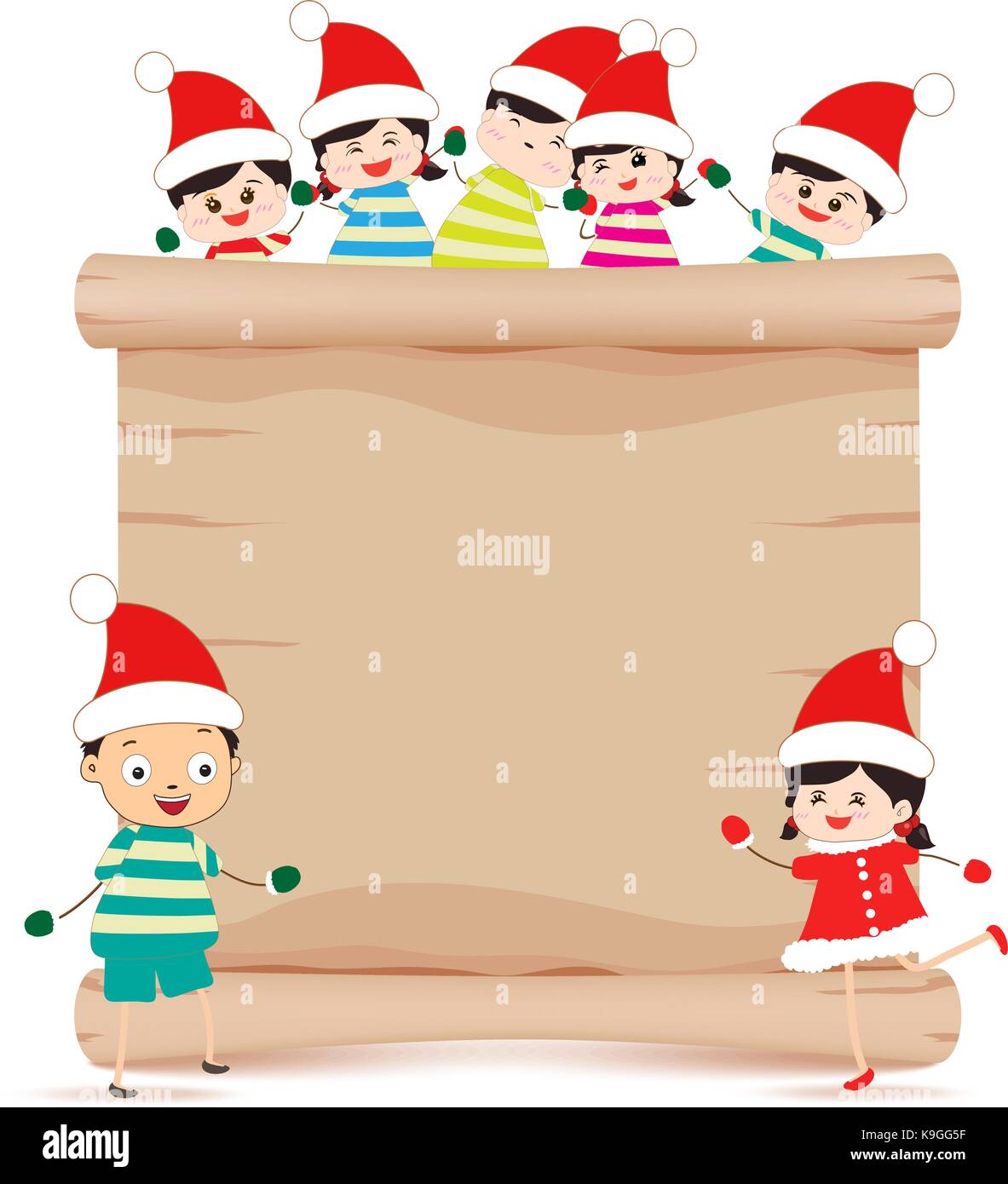 happy kids parchment sign Stock Vector Image & Art - Alamy