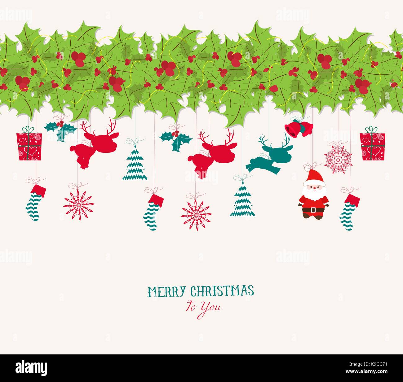 christmas holly and element background Stock Vector Image & Art - Alamy