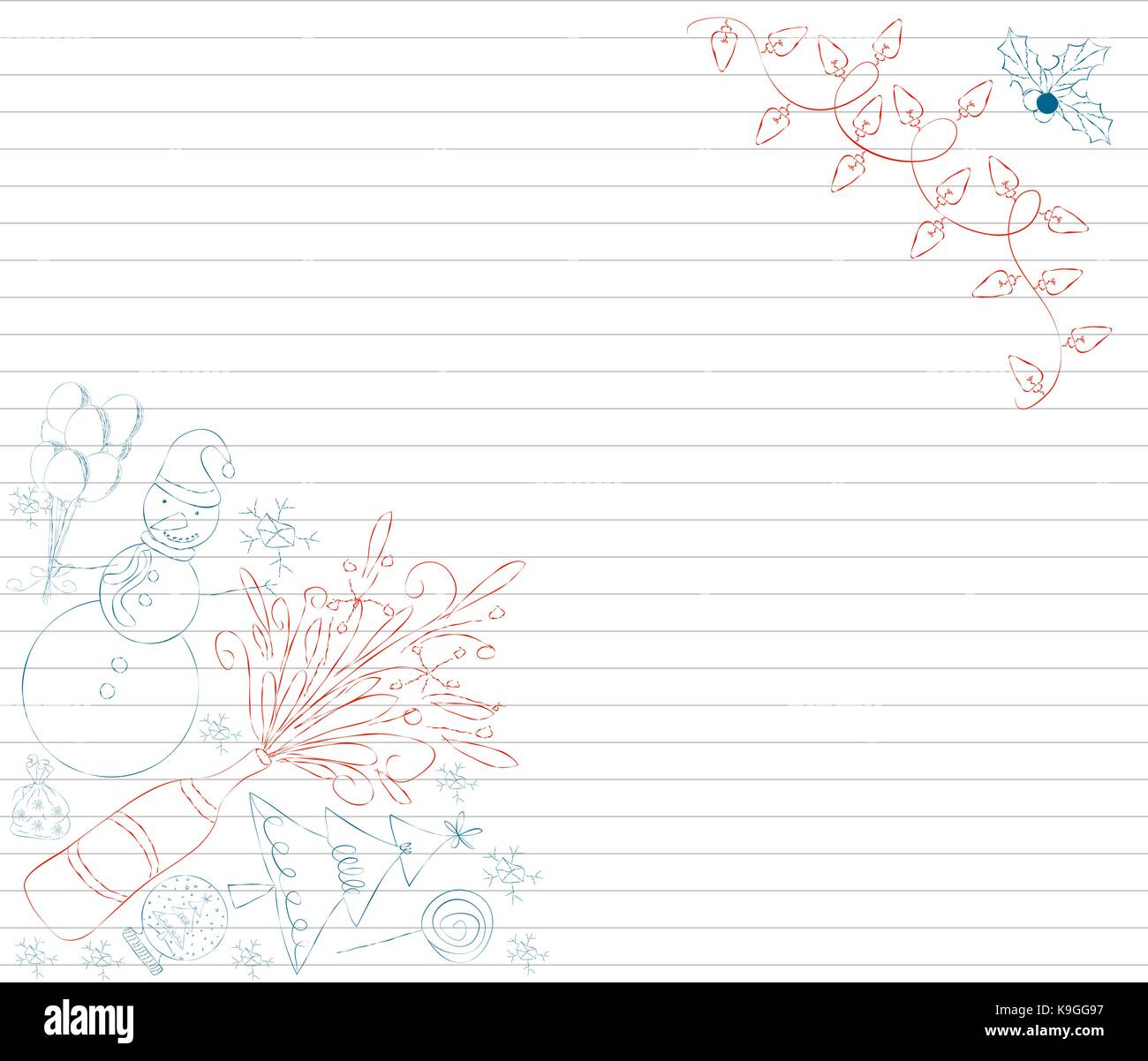 Winter drawn doodle deer Stock Vector Images - Alamy