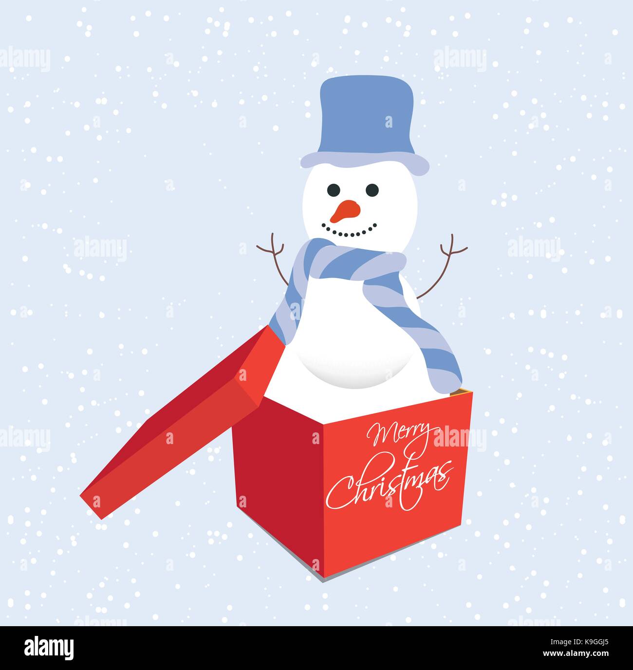 Snowman in gift box christmas Stock Vector Image & Art - Alamy