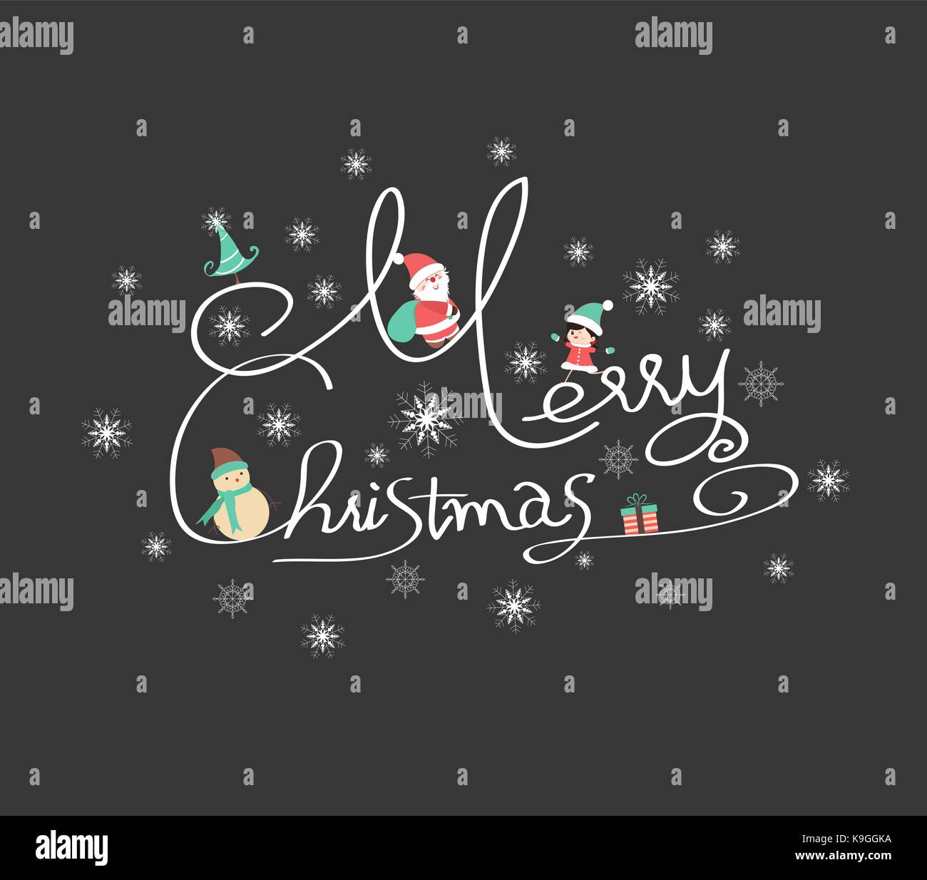 Christmas typography, handwriting Stock Vector Image & Art - Alamy