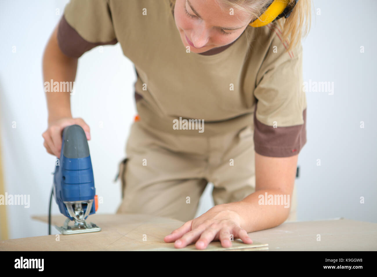 precise cutting of the plywood Stock Photo - Alamy