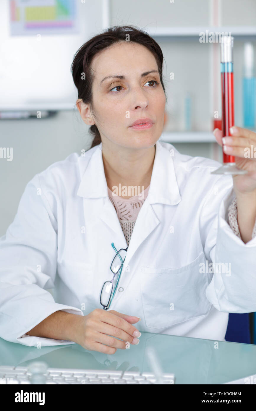 serious young scientist is doing her research Stock Photo - Alamy