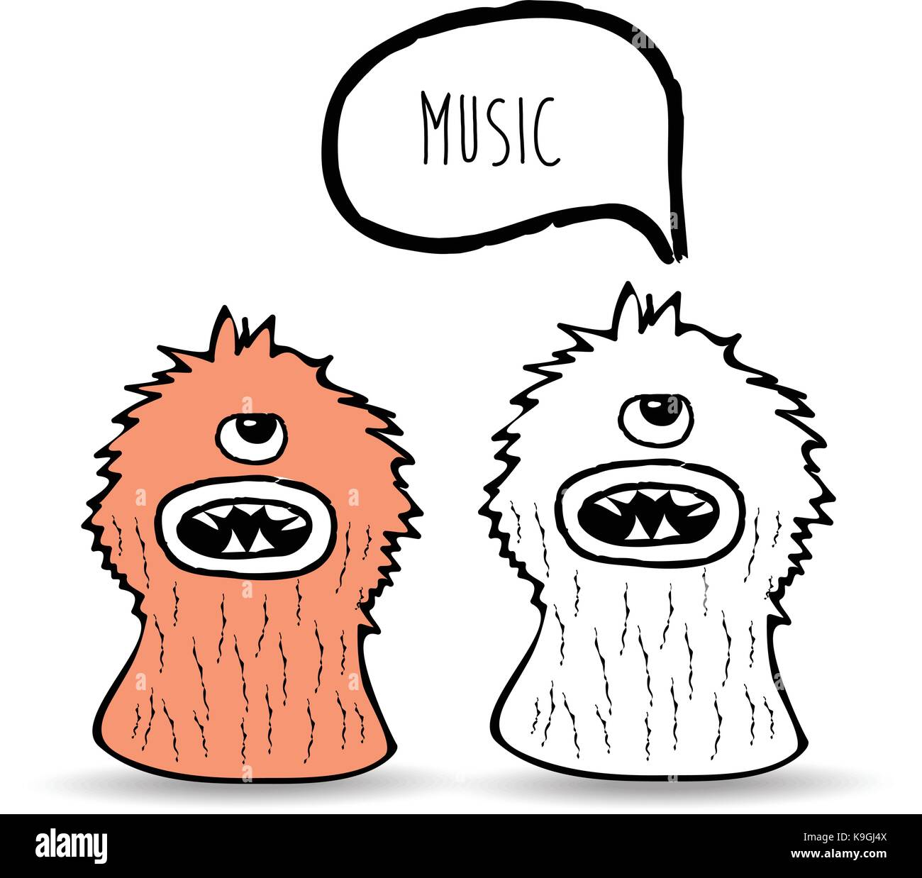 cartoon monster with thought bubble Stock Vector Image & Art - Alamy