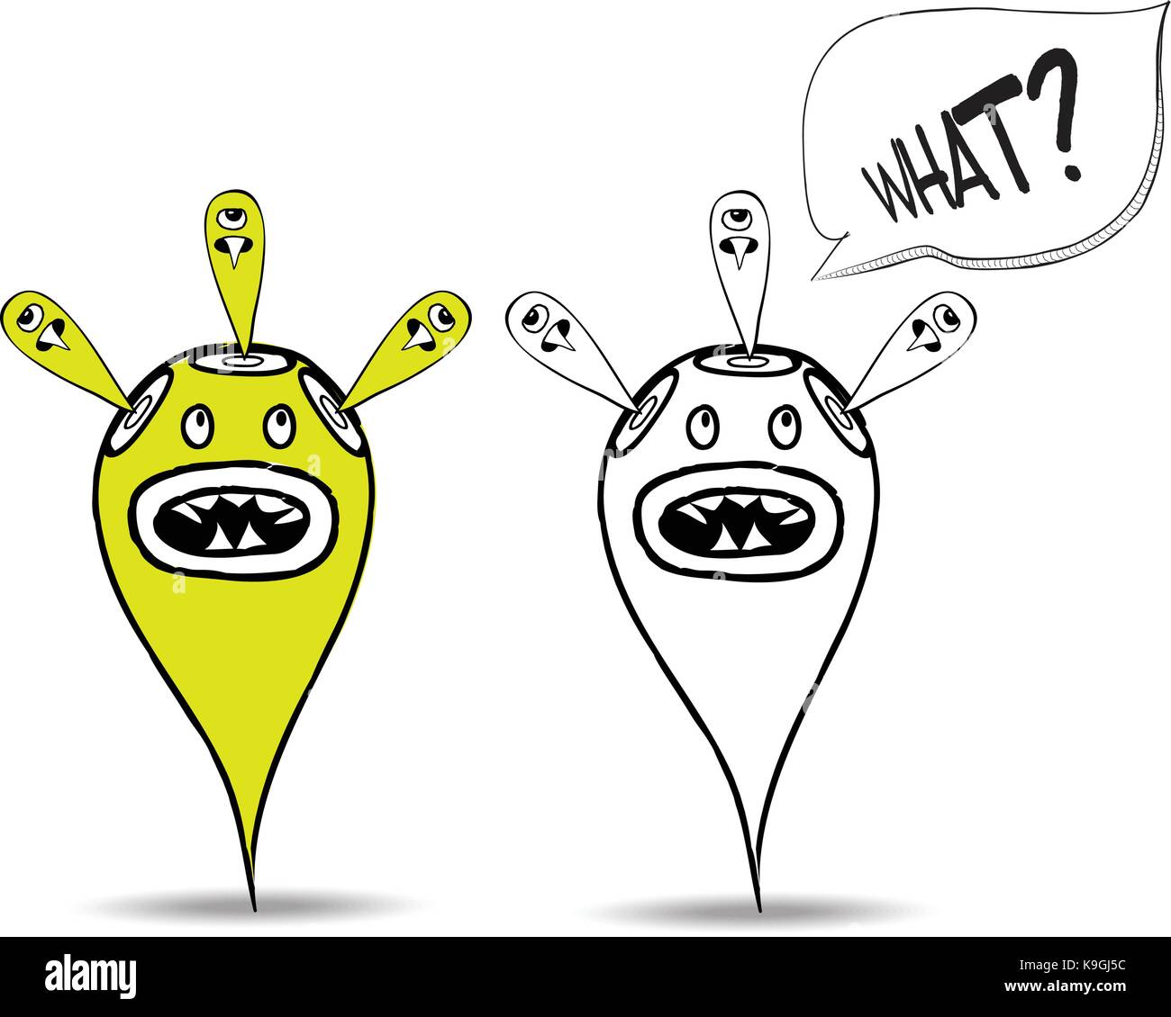 cartoon monster with thought bubble Stock Vector Image & Art - Alamy