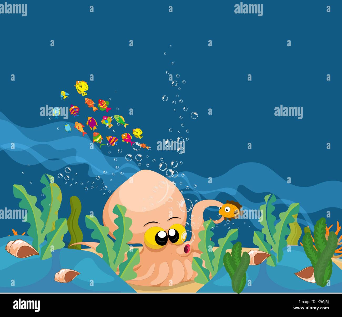 Colorful squid Stock Vector Images - Alamy