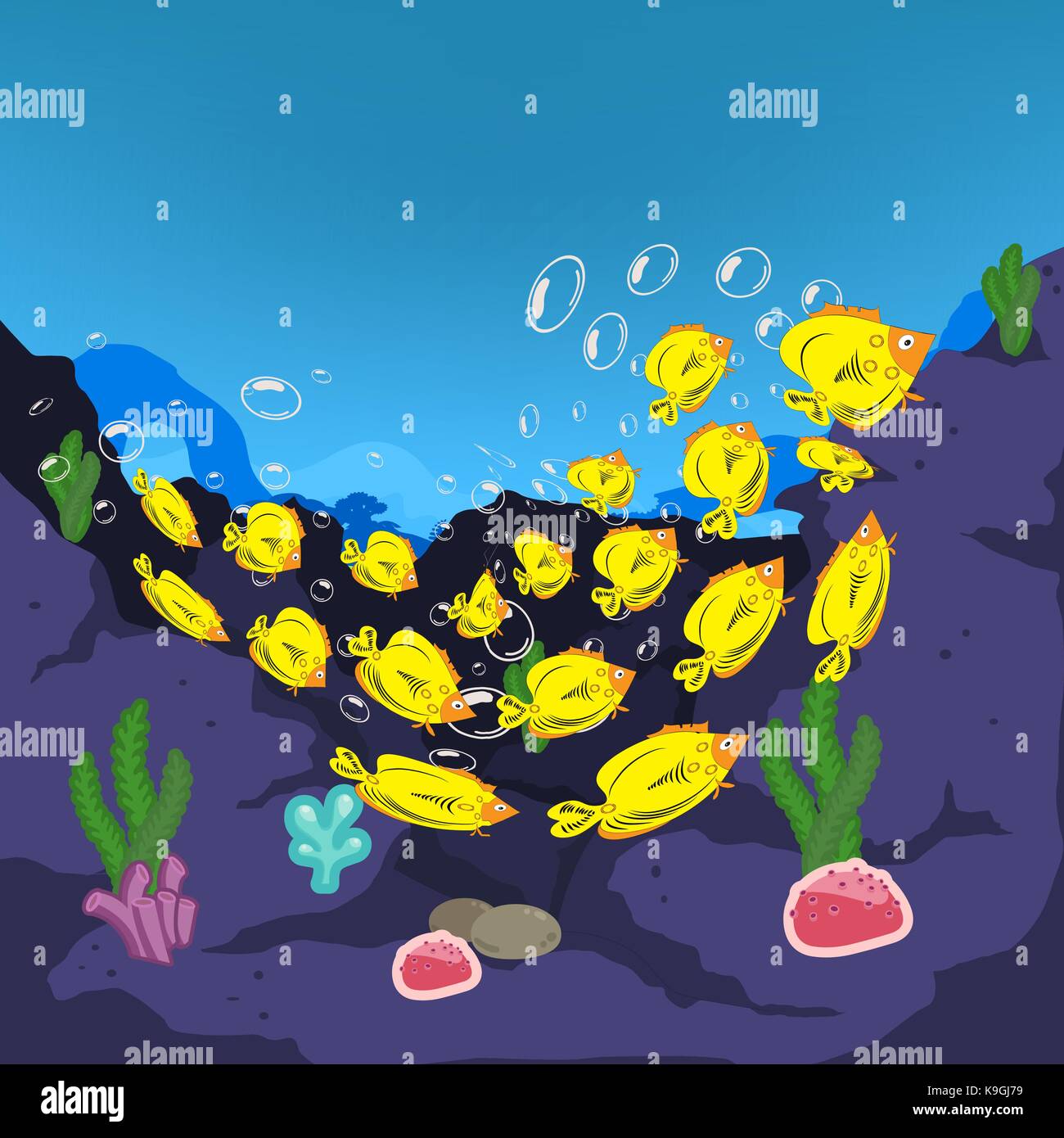 Underwater world, cartoon Stock Vector Image & Art - Alamy
