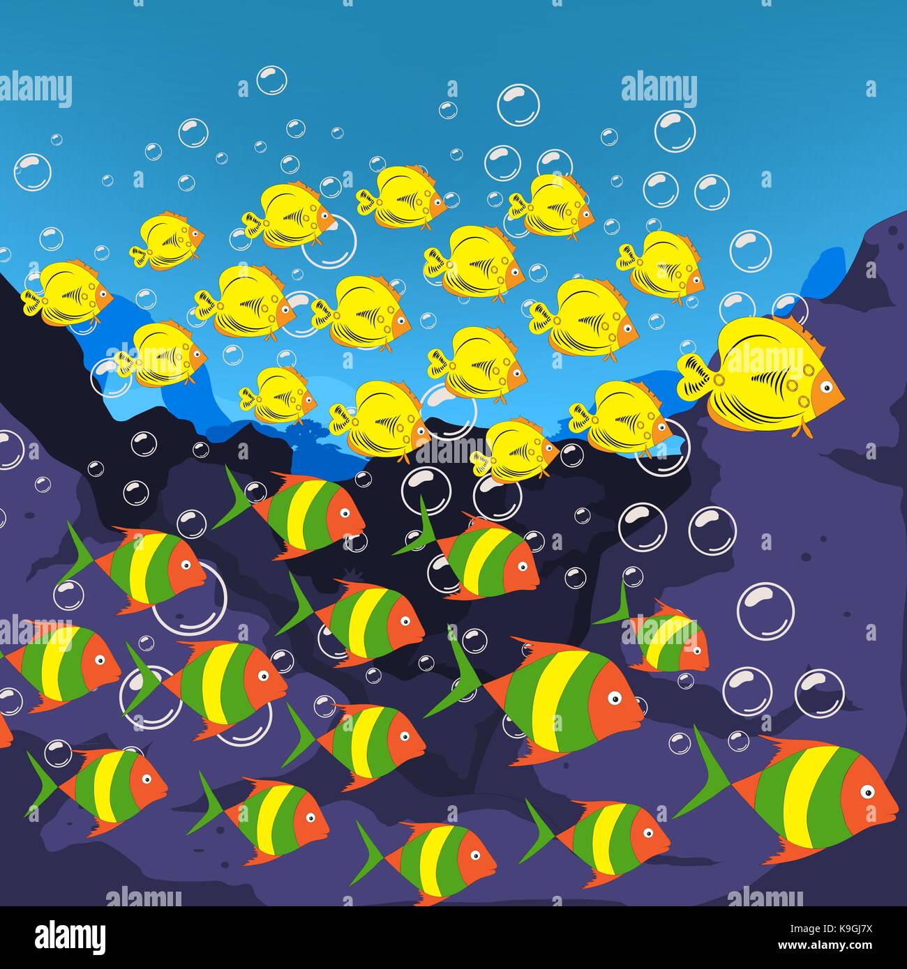 Underwater world, cartoon background Stock Vector Image & Art - Alamy